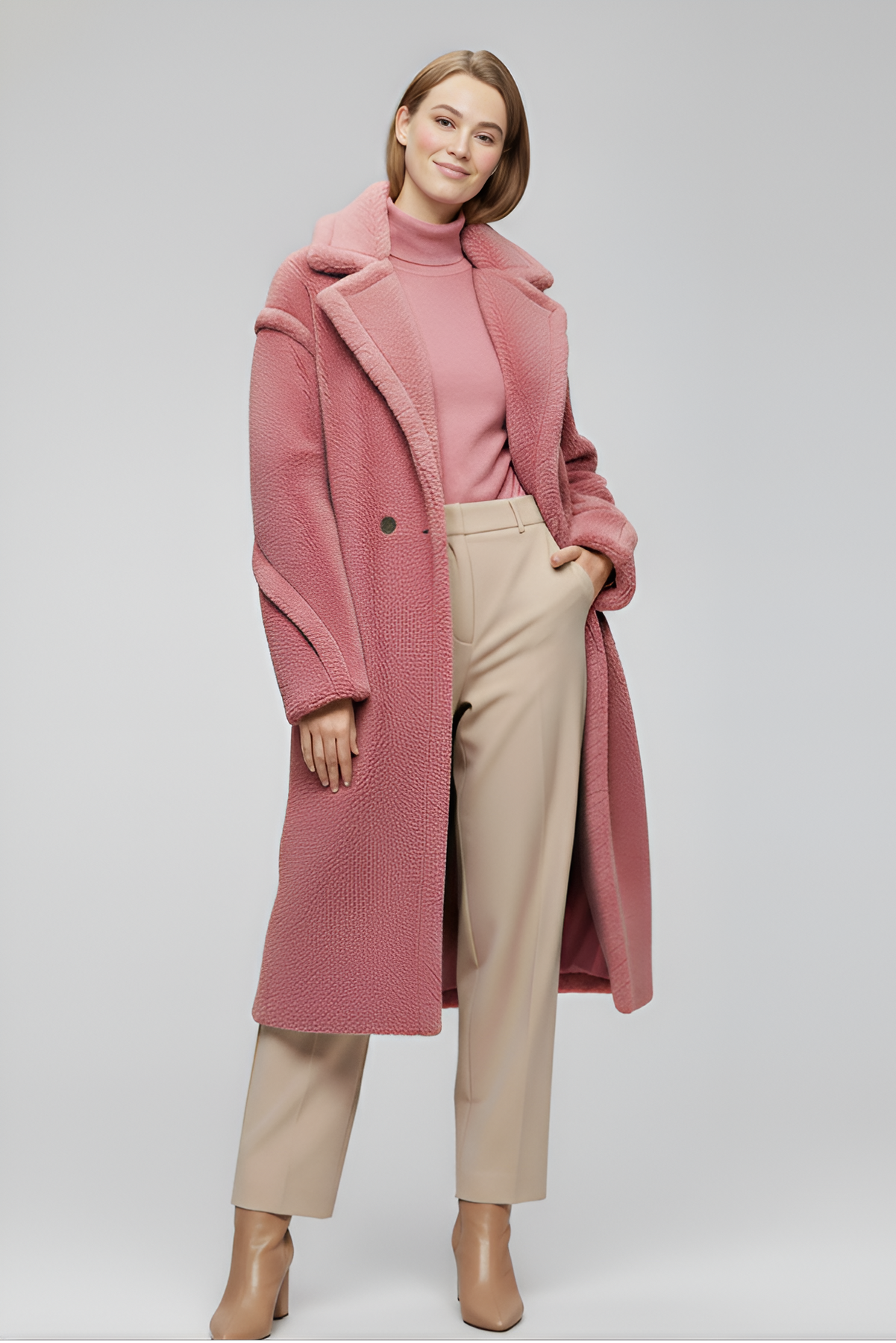 Manteau d'hiver en peau lainée – Manteau long Sherpa MIRELON pour femme ...